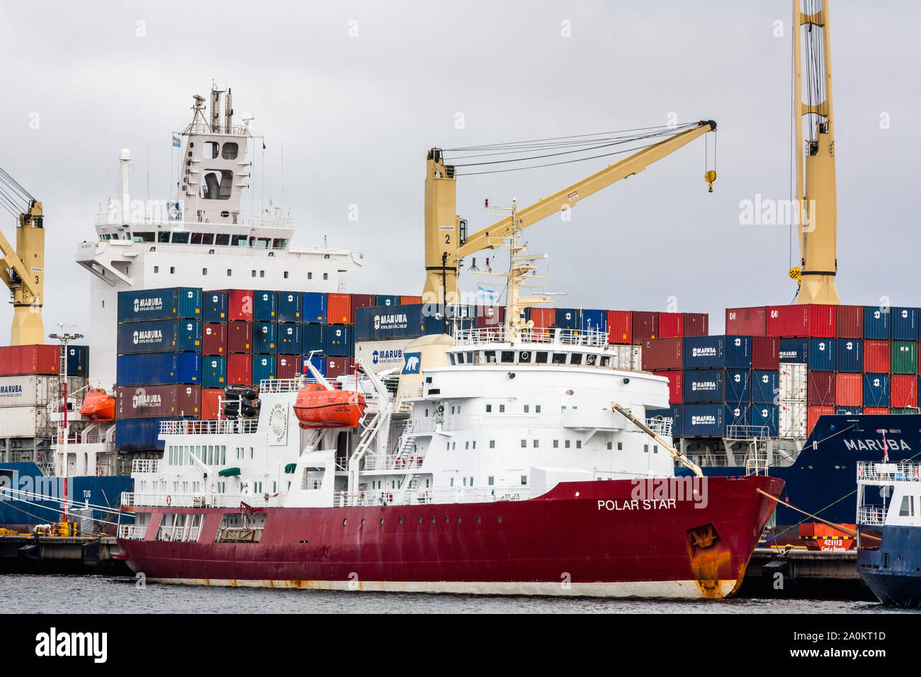 The expedition cruise ship Polar Star and Liberian flagged cargo ...