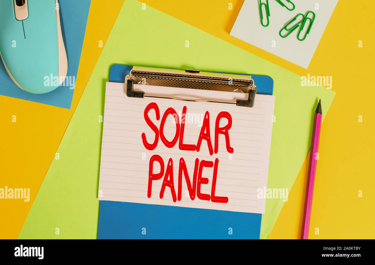 Word writing text Solar Panel. Business photo showcasing designed to absorb suns rays source of ...