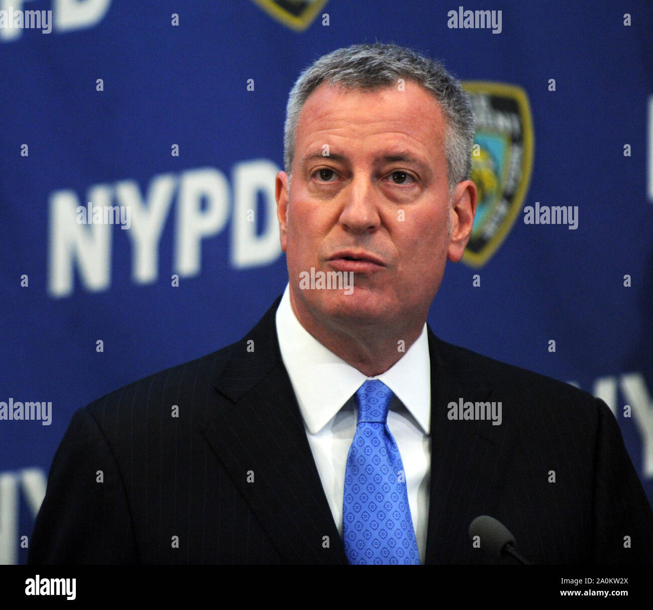 NEW YORK, NY - FEBRUARY 23: New York Mayor Bill de Blasio and Police ...
