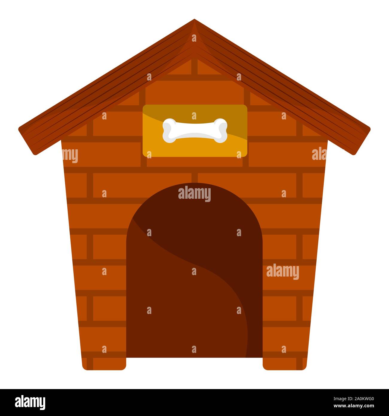 Isolated dog house on a white background - Vector Stock Vector Image ...
