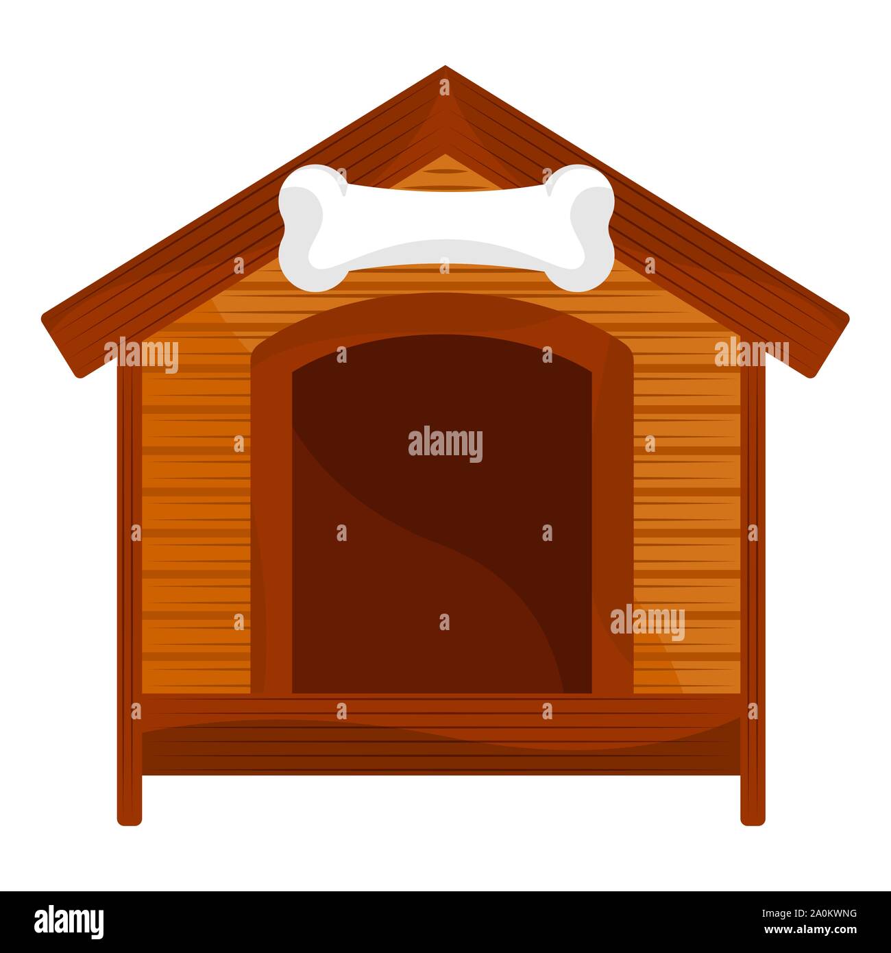 Isolated dog house on a white background - Vector Stock Vector Image ...