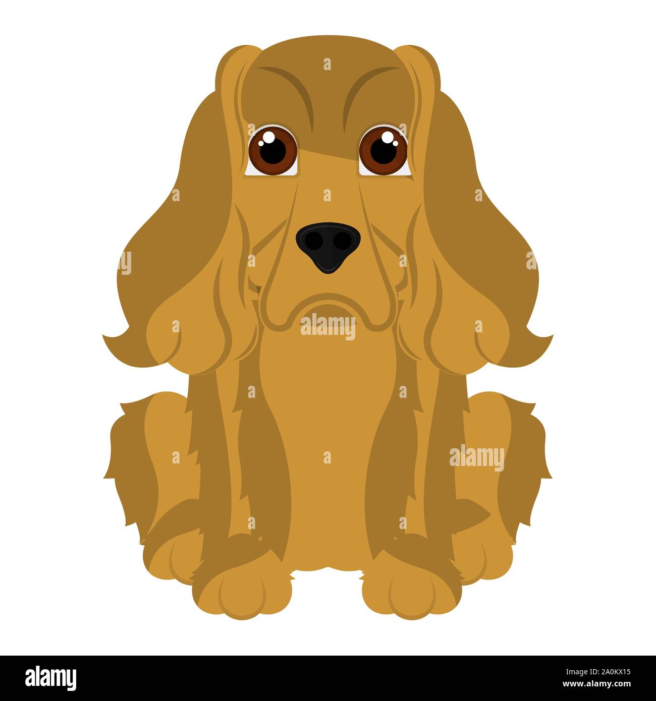 Isolated cute cocker spaniel. Dog breeds - Vector Stock Vector Image ...