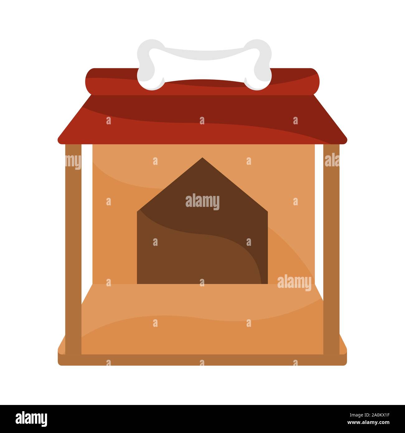 Isolated dog house on a white background - Vector Stock Vector Image ...