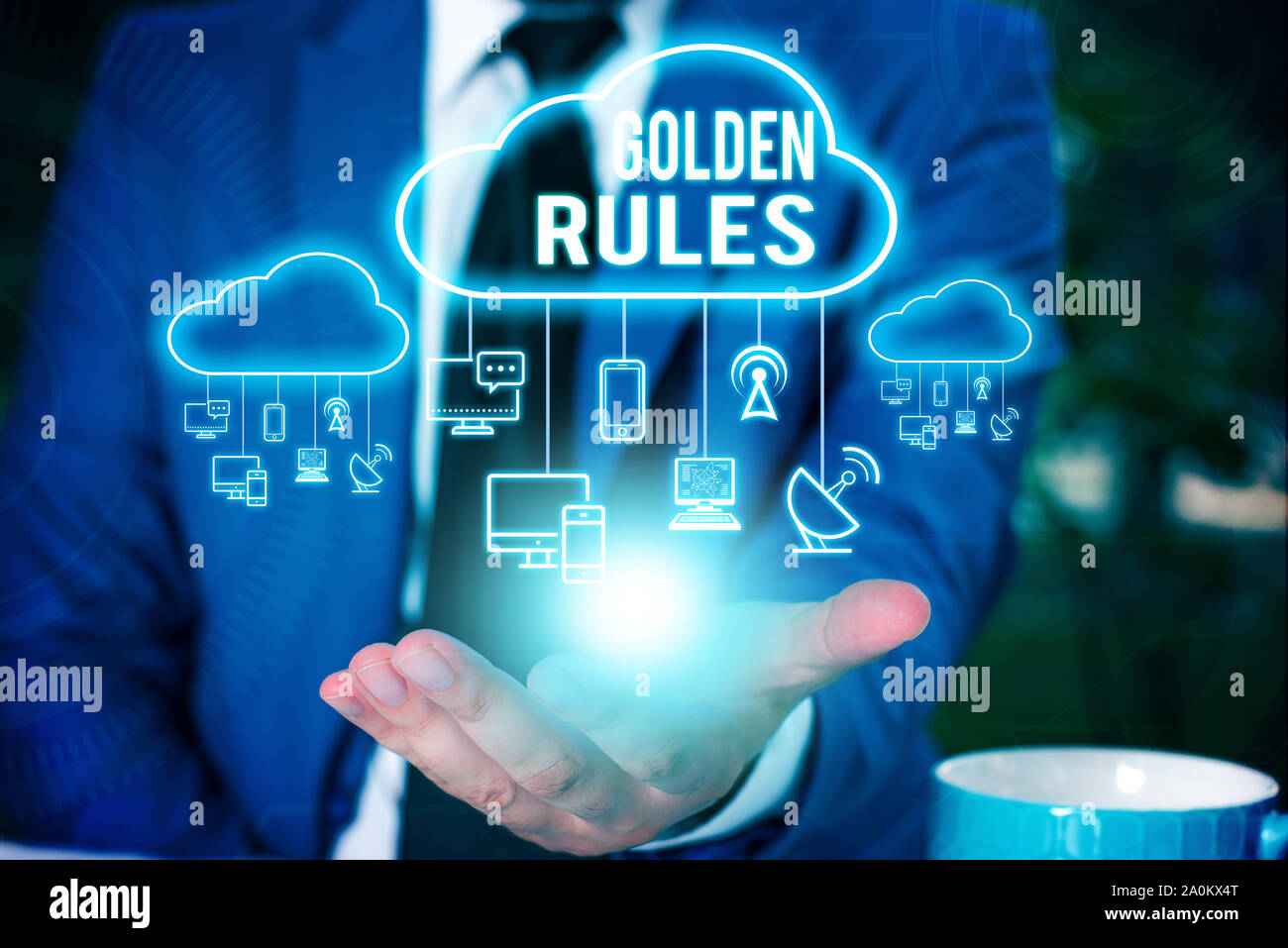 Writing note showing Golden Rules. Business concept for Basic principle ...