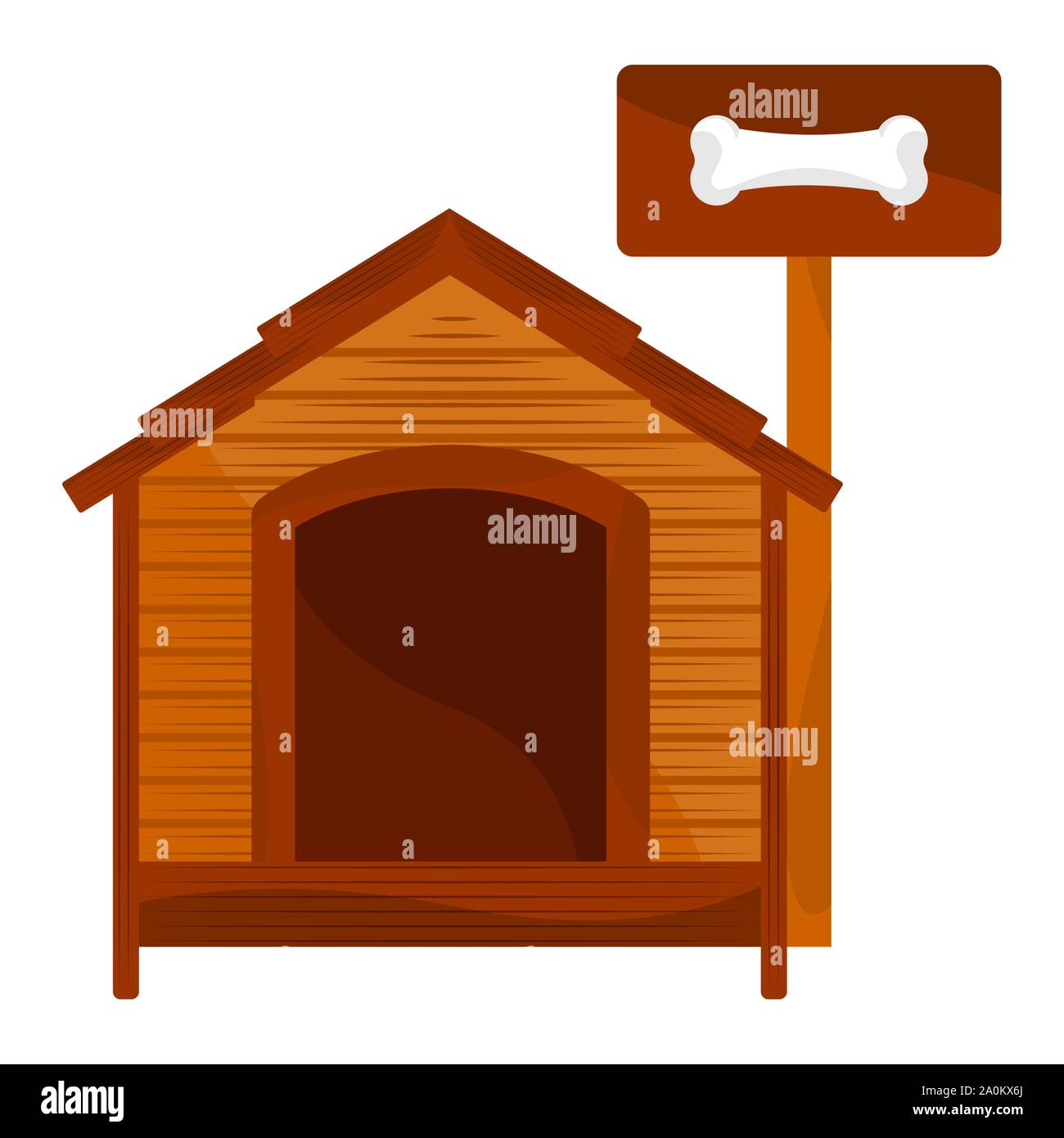 Isolated dog house on a white background - Vector Stock Vector Image ...