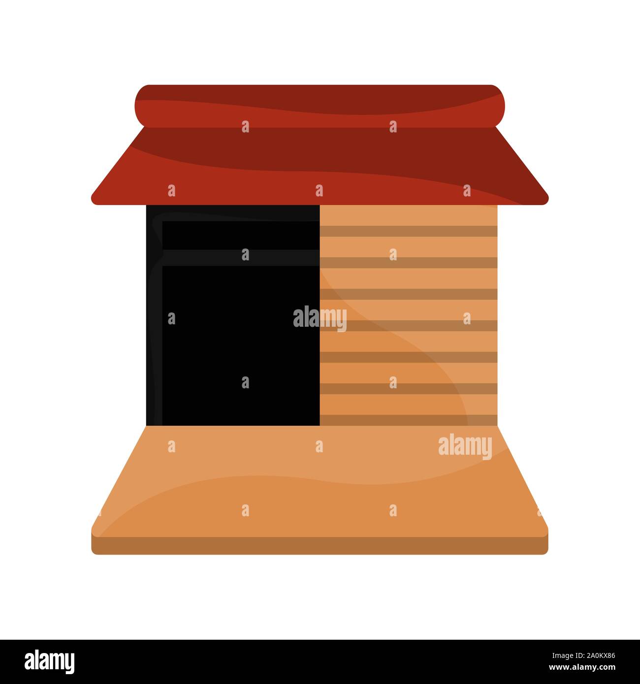 Isolated dog house on a white background - Vector Stock Vector Image ...