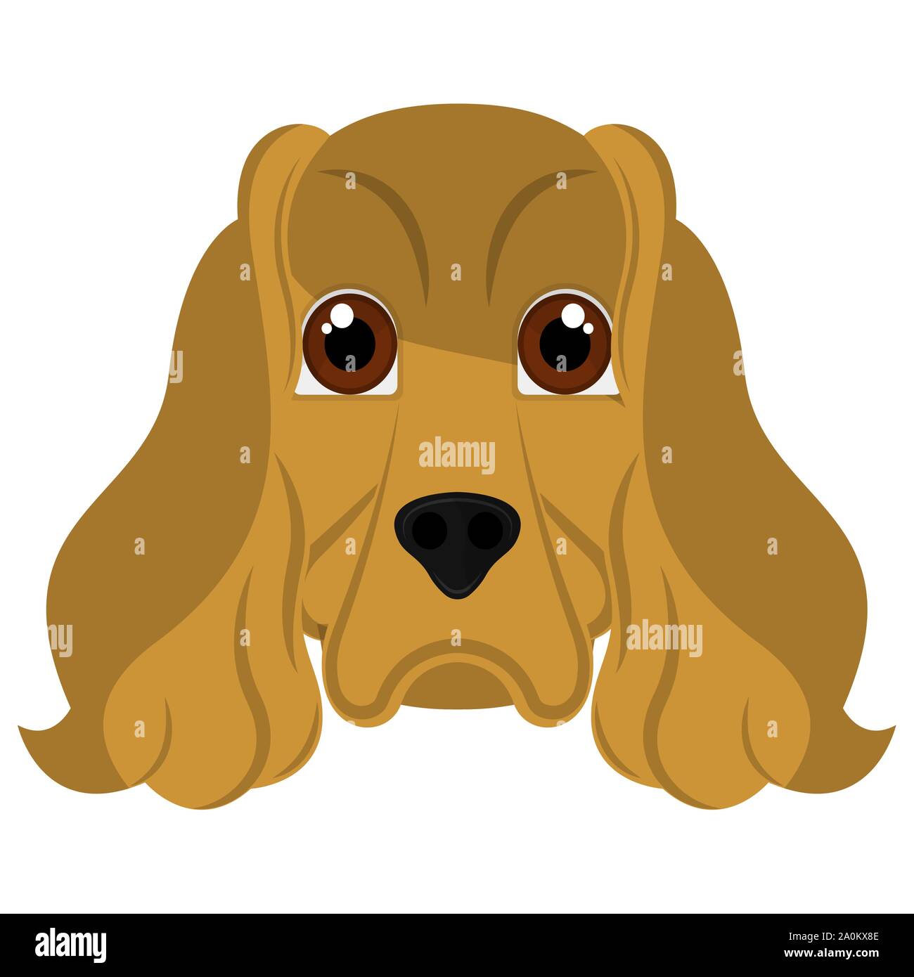 Isolated cute cocker spaniel. Dog breeds - Vector Stock Vector Image ...