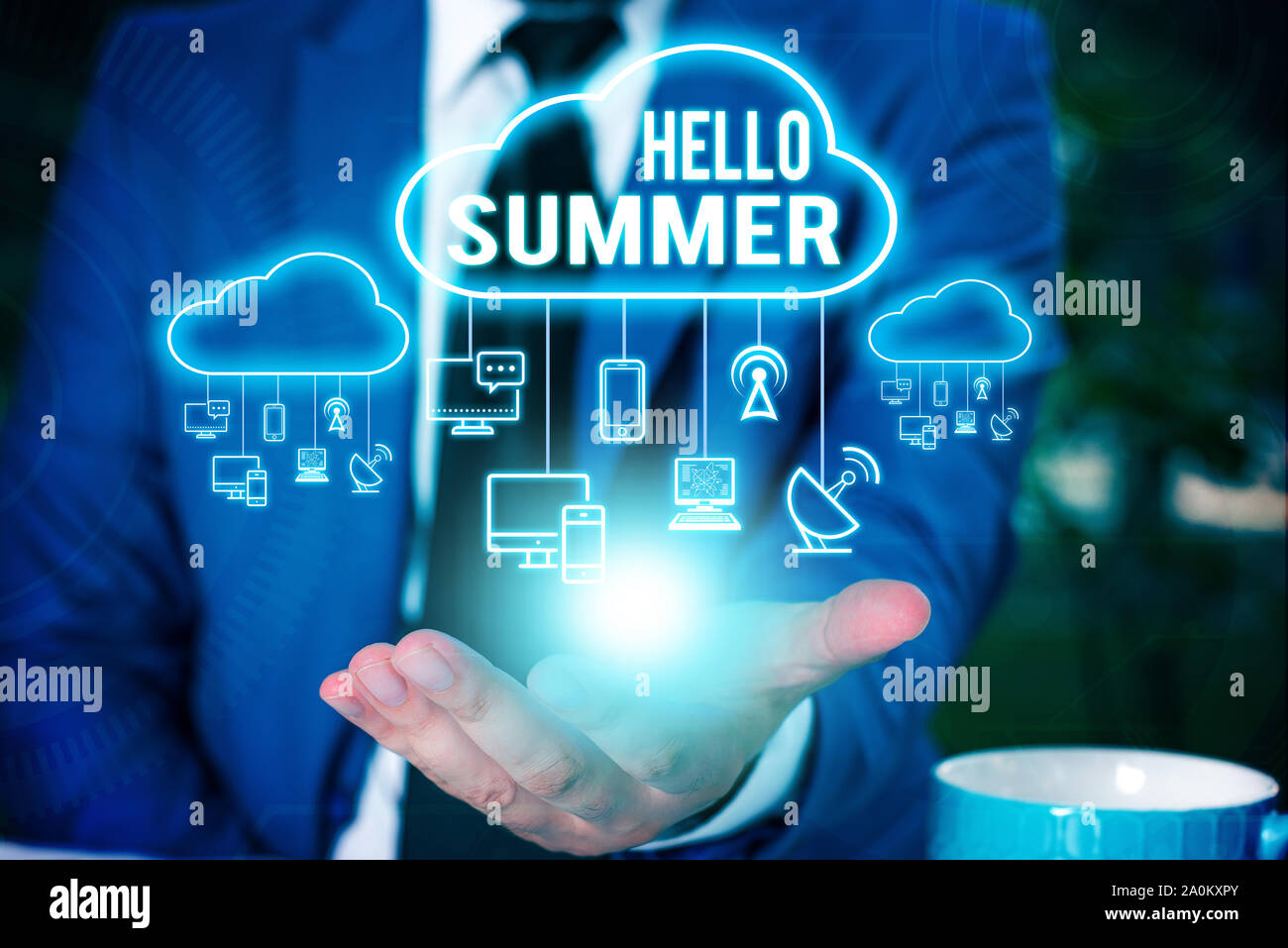 Writing note showing Hello Summer. Business concept for Welcoming the ...