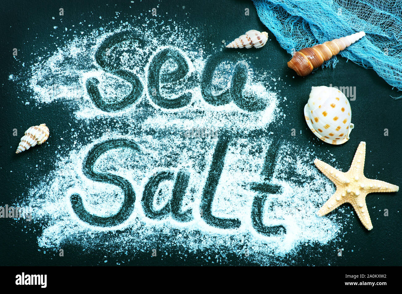 salt on a table, white sea salt Stock Photo - Alamy