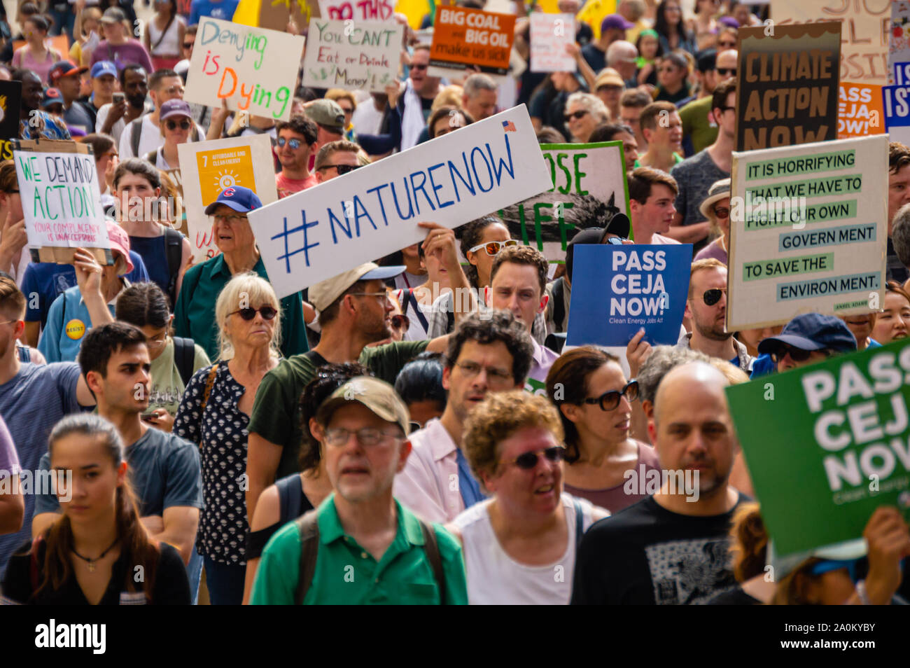 Chicago, USA-September 20, 2019: Global Climate Strike. Thousands of ...