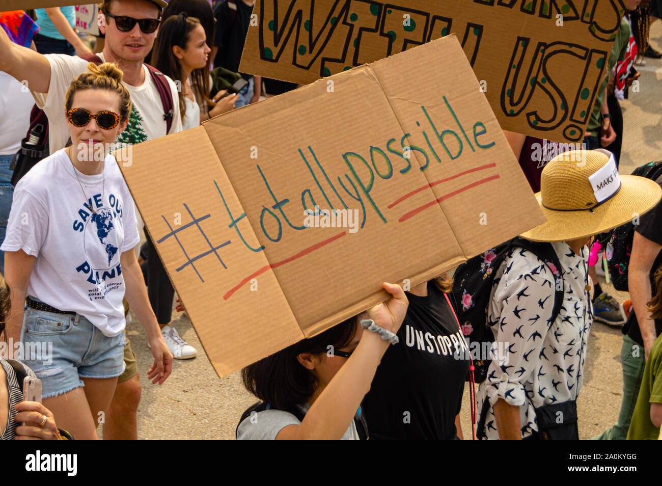 Chicago, USA-September 20, 2019: Global Climate Strike. Thousands of ...