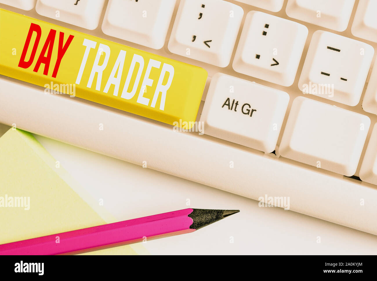 Handwriting text writing Day Trader. Conceptual photo A demonstrating ...