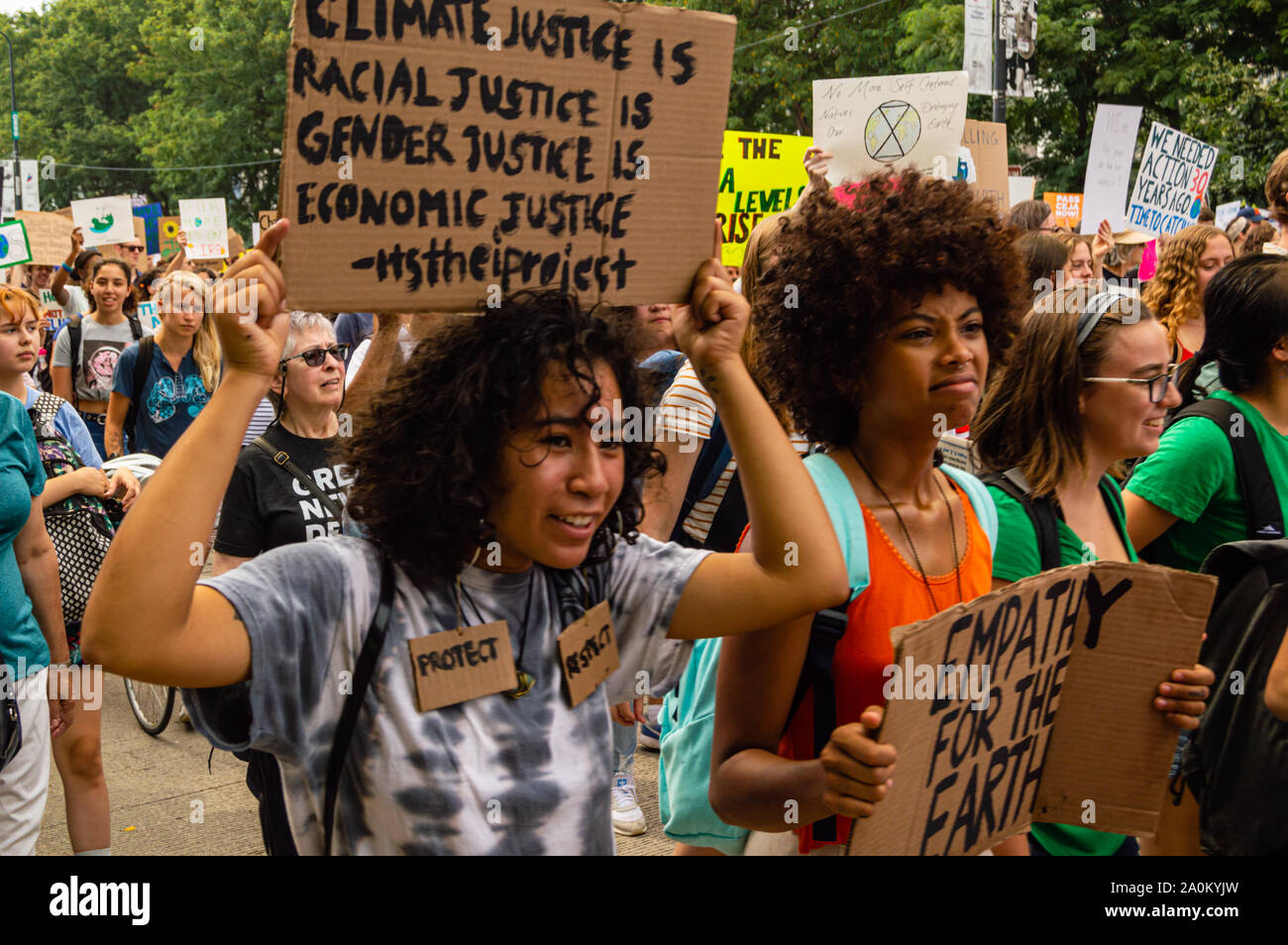 Chicago, USA-September 20, 2019: Global Climate Strike. Thousands of ...