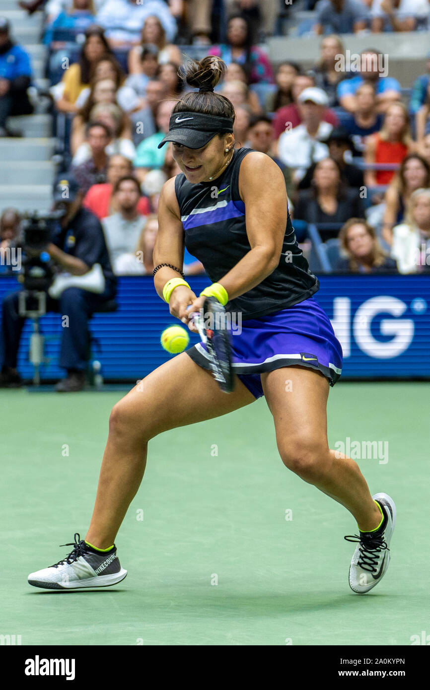 Bianca Andreescu of Canada competing in the finals of the Women's ...