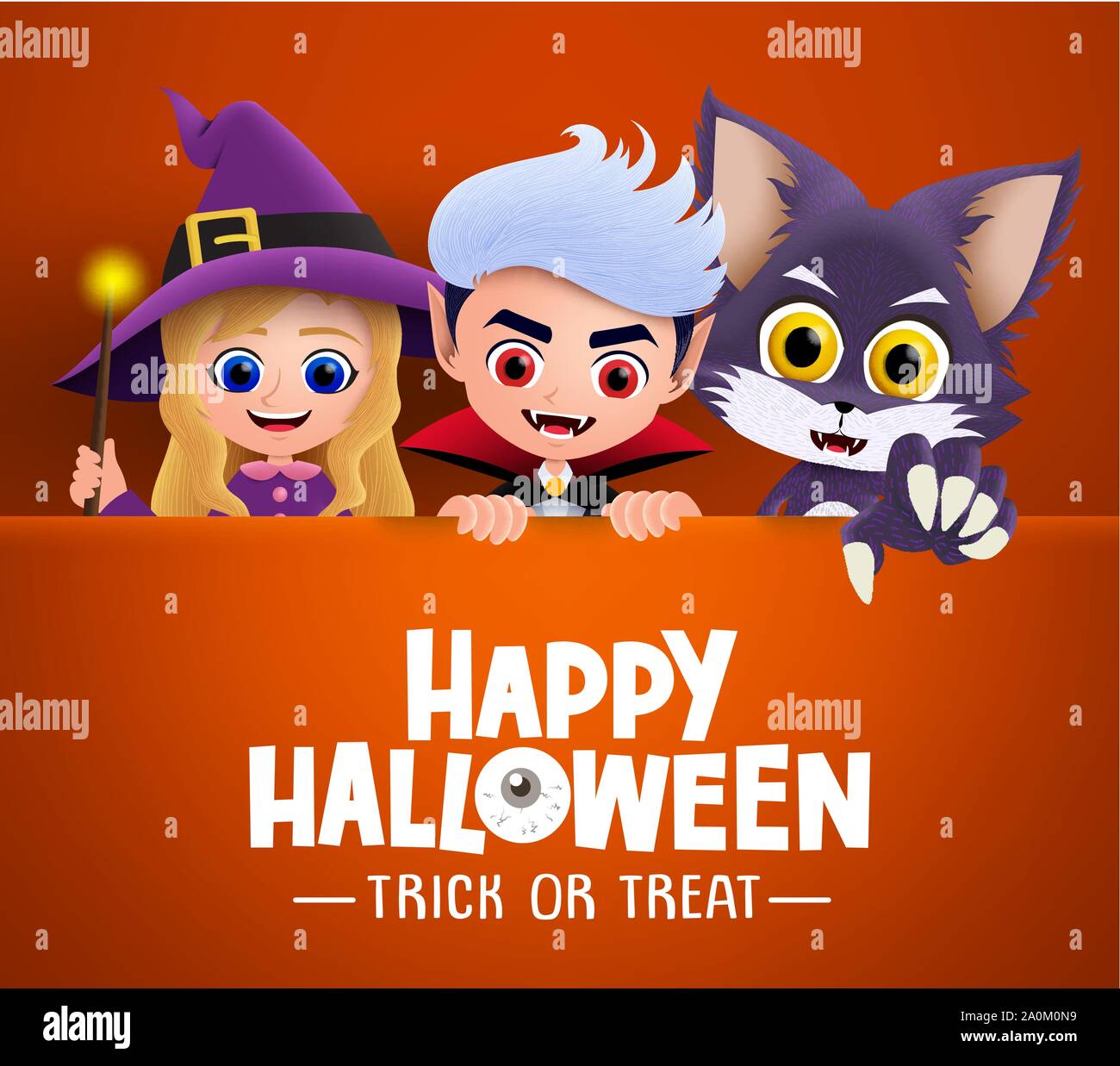 Happy halloween card three Stock Vector Images - Alamy