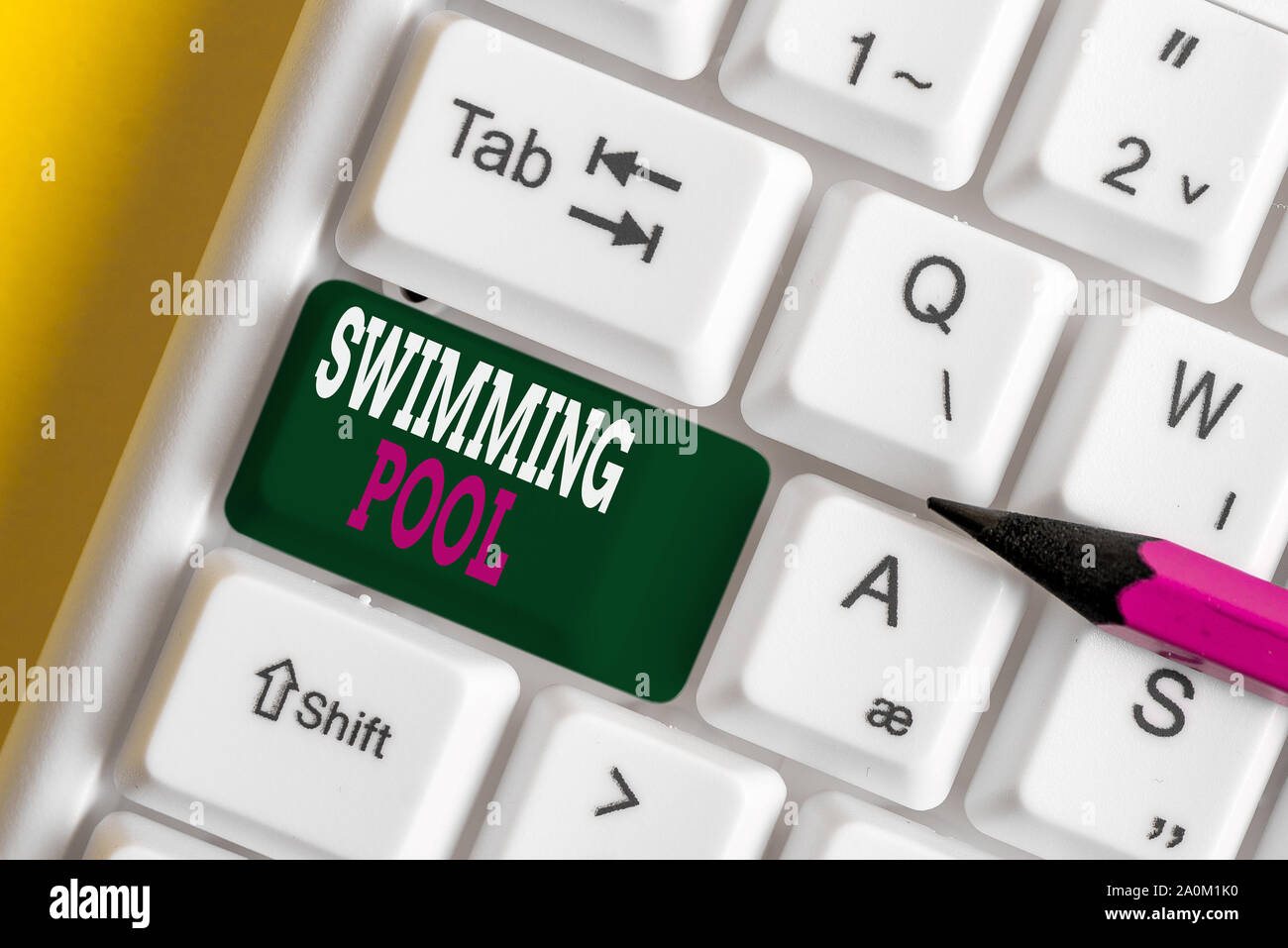 Writing note showing Swimming Pool. Business concept for Structure ...