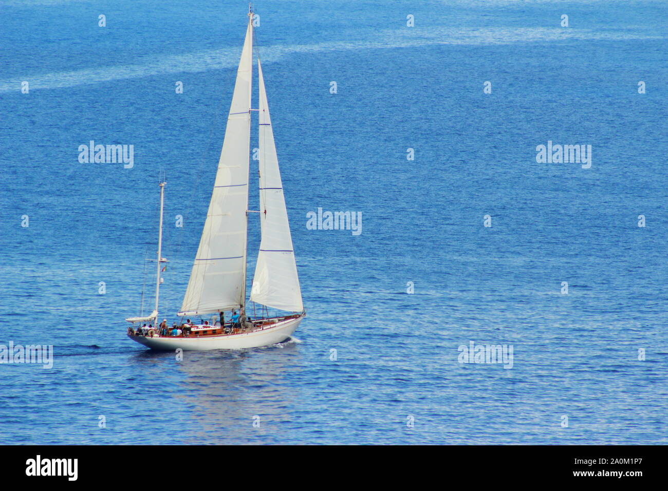 sailing boat in the open sea Stock Photo - Alamy