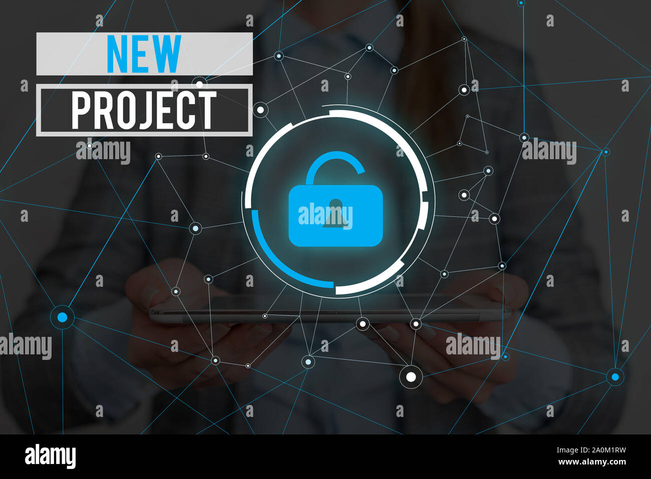 Writing note showing New Project. Business concept for individual ...