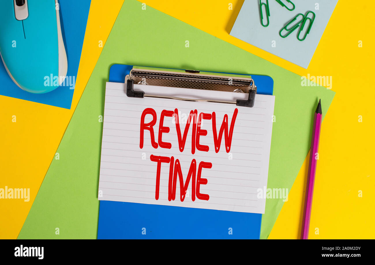Word writing text Review Time. Business photo showcasing situation or ...
