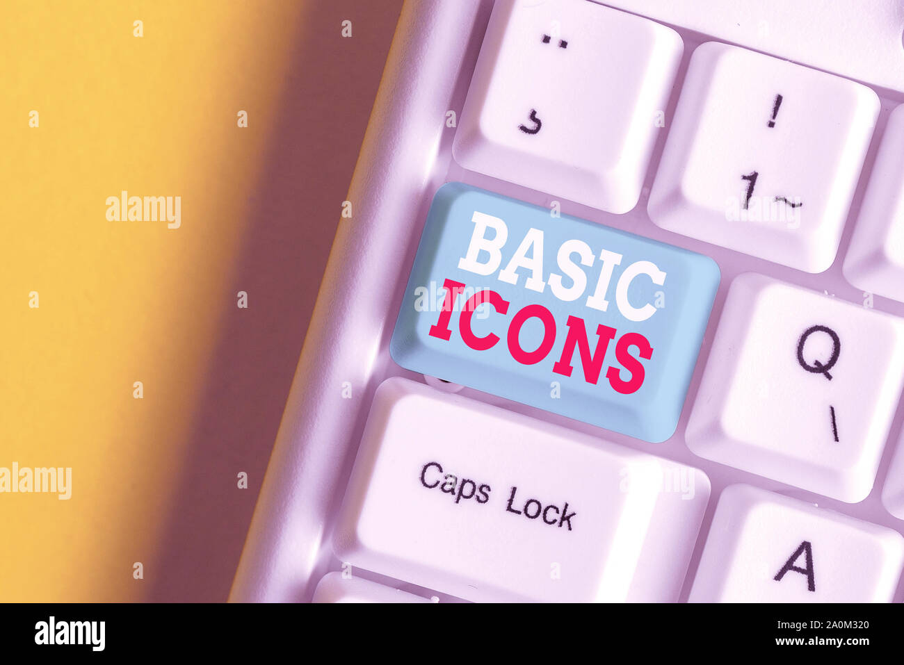 Writing note showing Basic Icons. Business concept for pictogram or ...