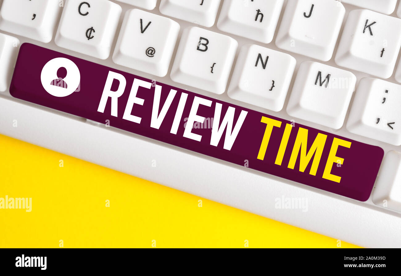 Word writing text Review Time. Business photo showcasing situation or ...