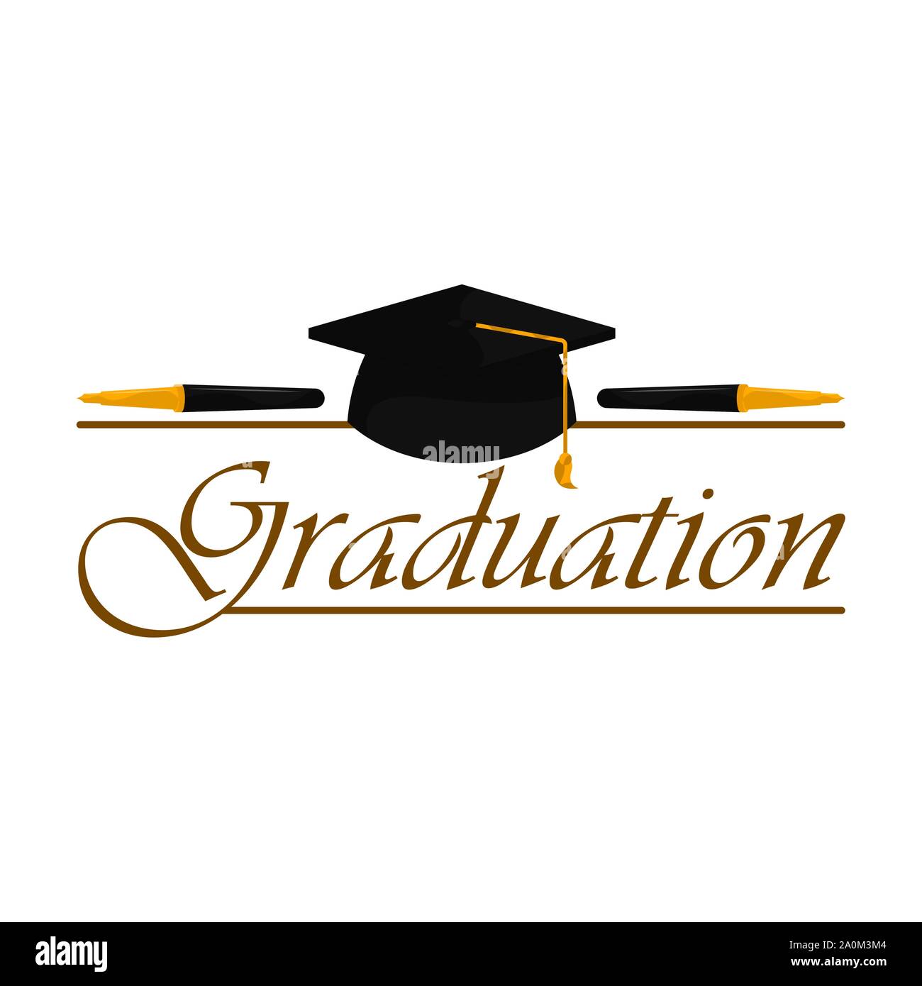 Graduation cap with text. Graduation concept - Vector Stock Vector ...