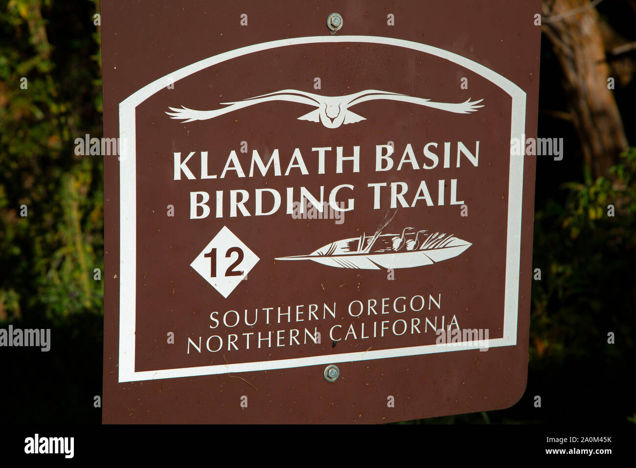 Birding Trail sign, Wood River Wetland, Klamath Falls District Bureau ...