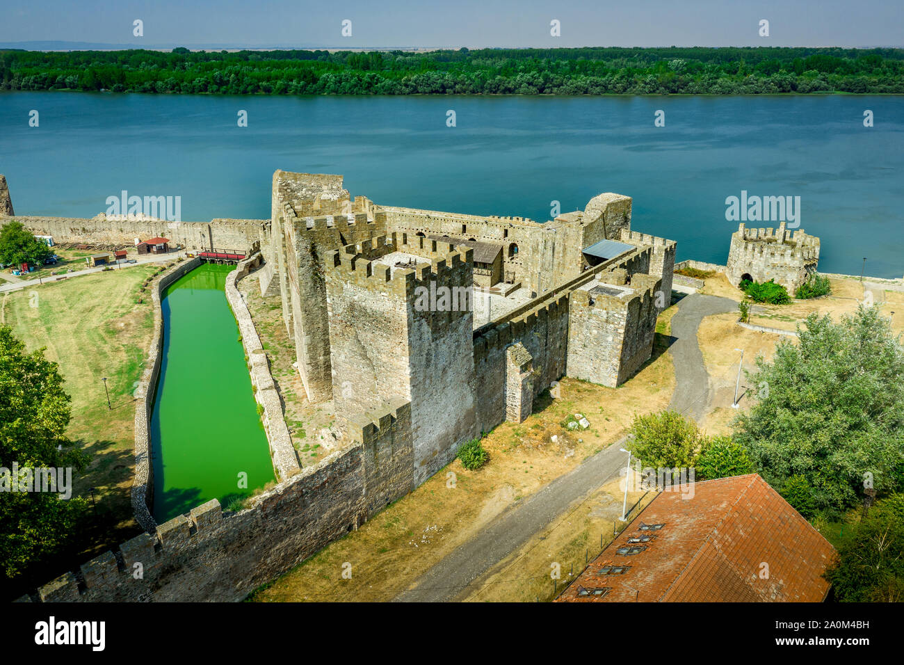 Smederevo aerial panorama view of the medieval Serbian-Byzantine ...