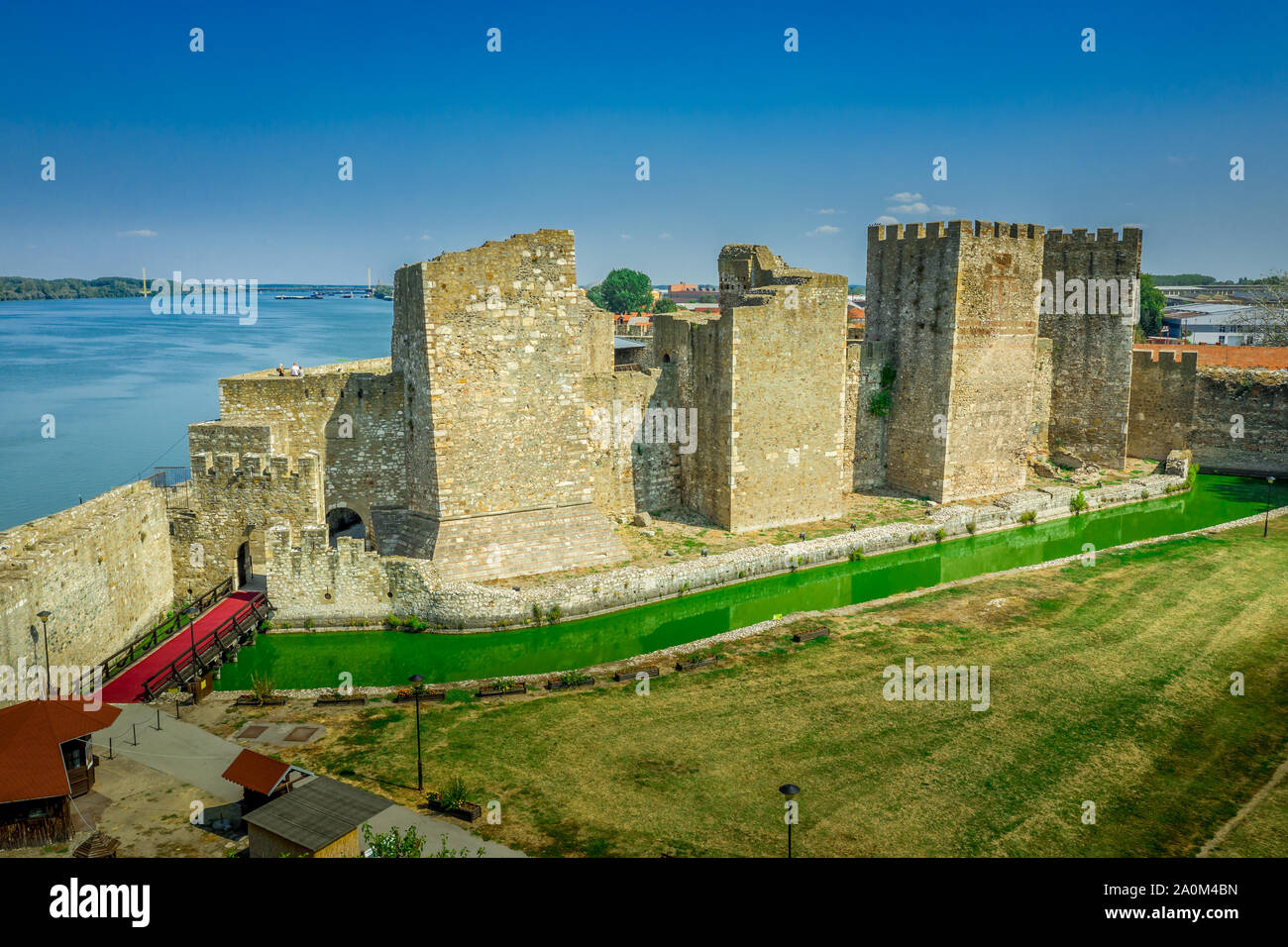 Smederevo aerial panorama view of the medieval Serbian-Byzantine ...