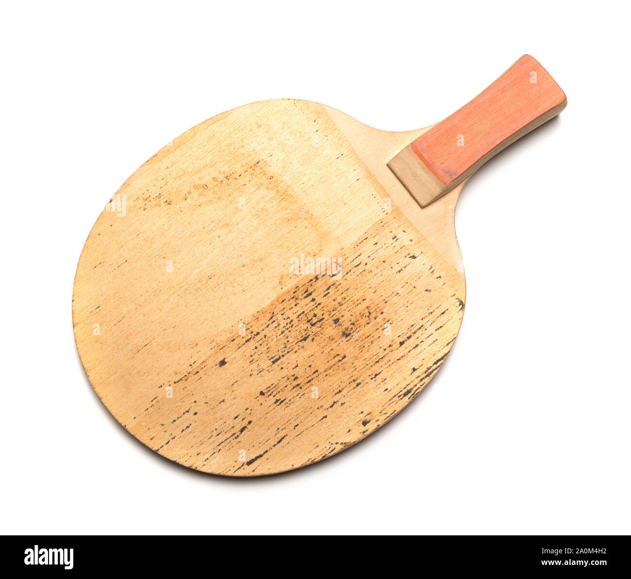 old pingpong racket on a white background Stock Photo - Alamy