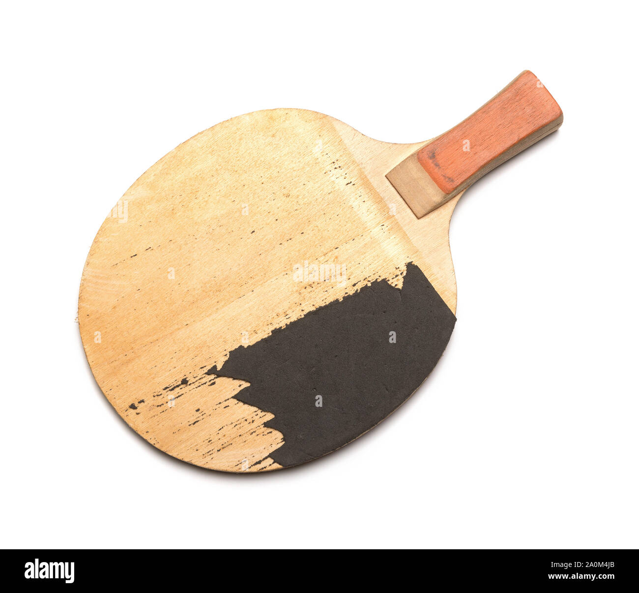 old pingpong racket on a white background Stock Photo - Alamy