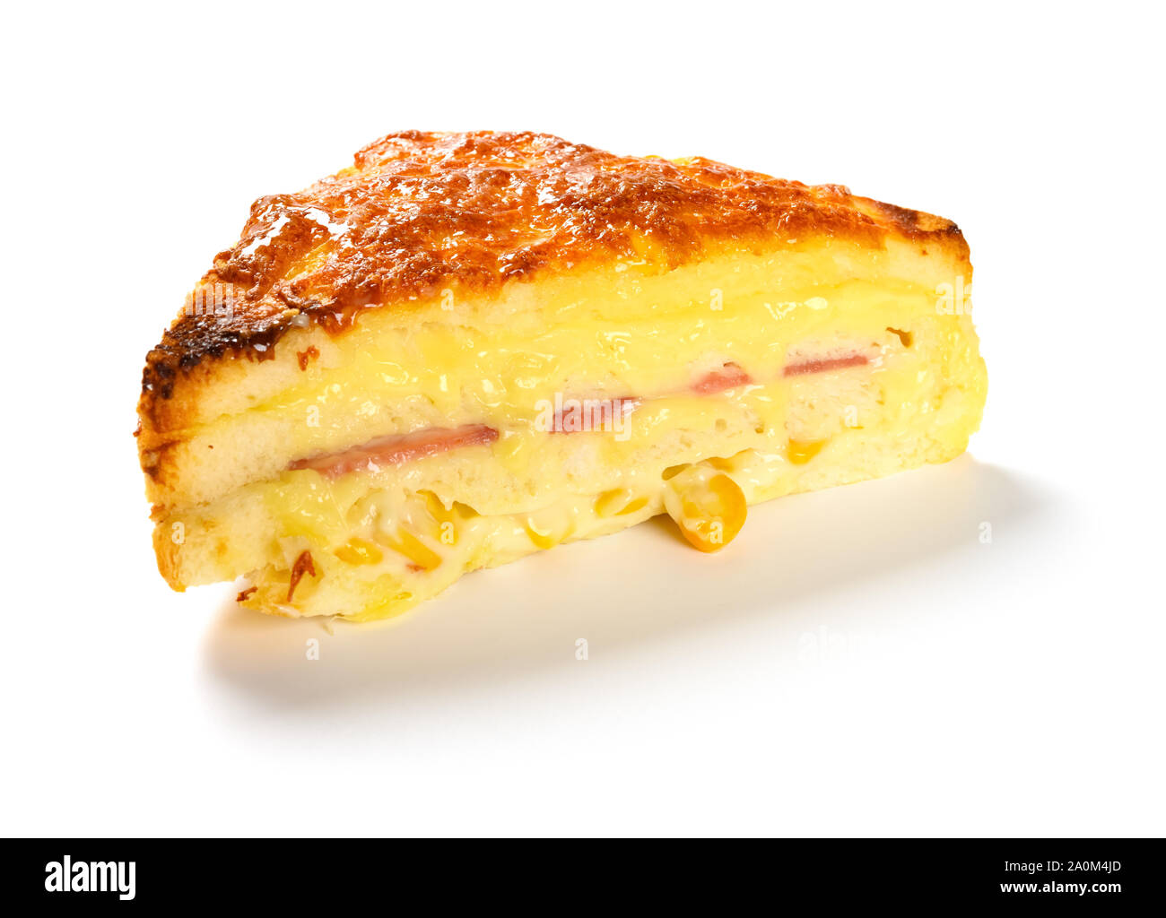 side view sandwich with BBQ pork and maize on white background Stock ...