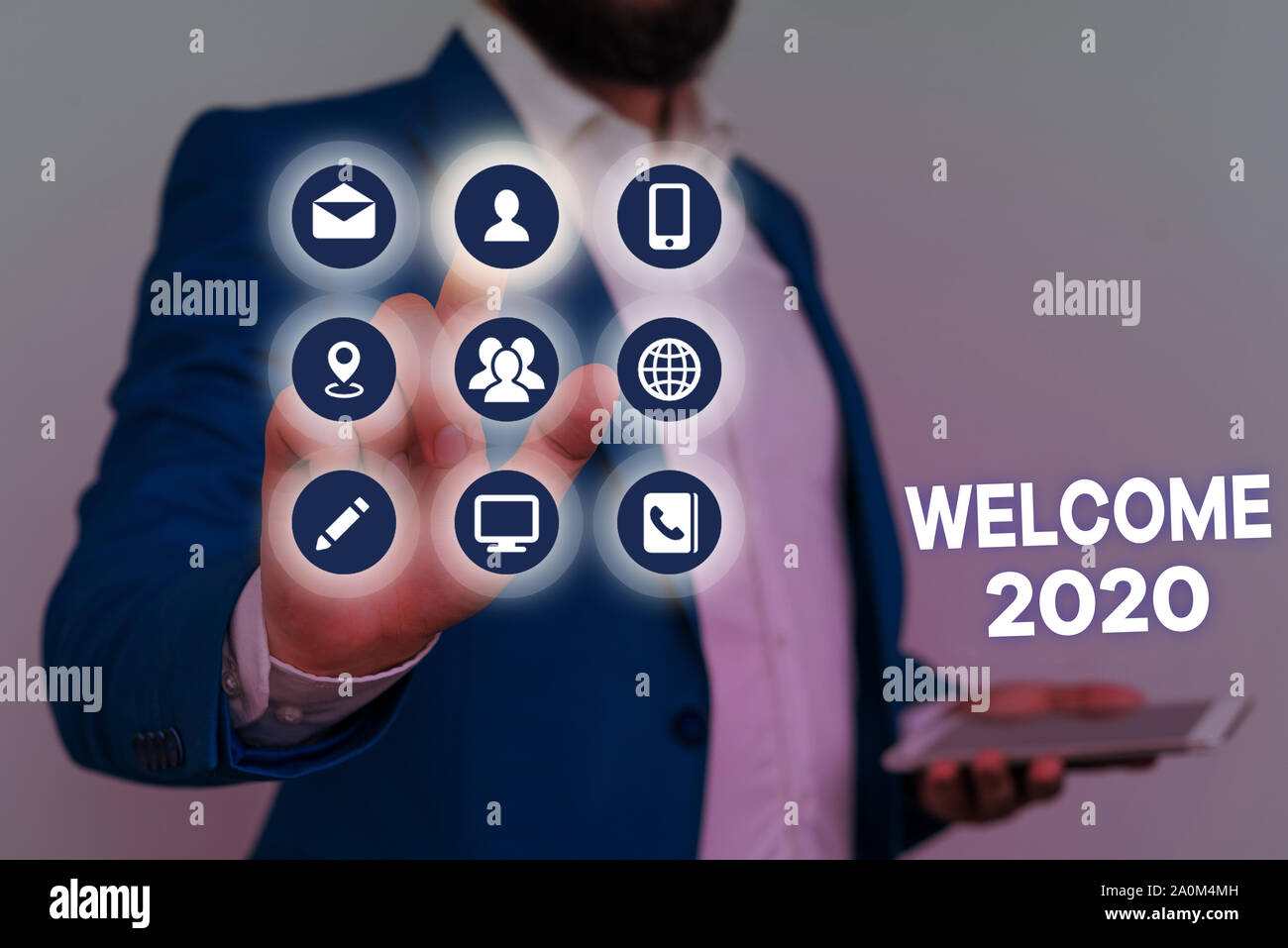 Word writing text Welcome 2020. Business photo showcasing New Year ...