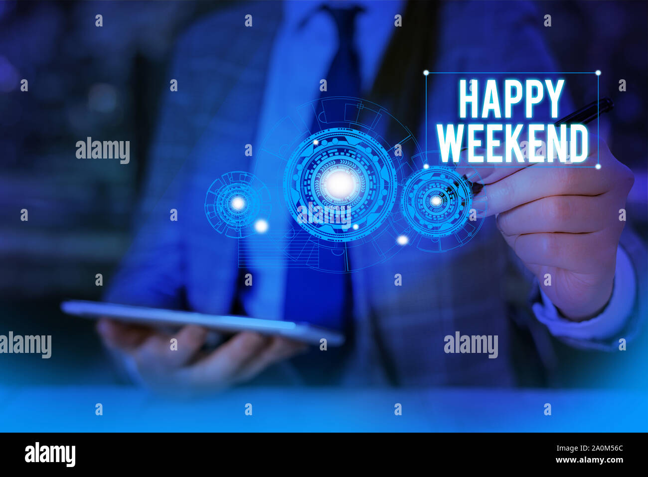 Writing note showing Happy Weekend. Business concept for Cheerful rest ...
