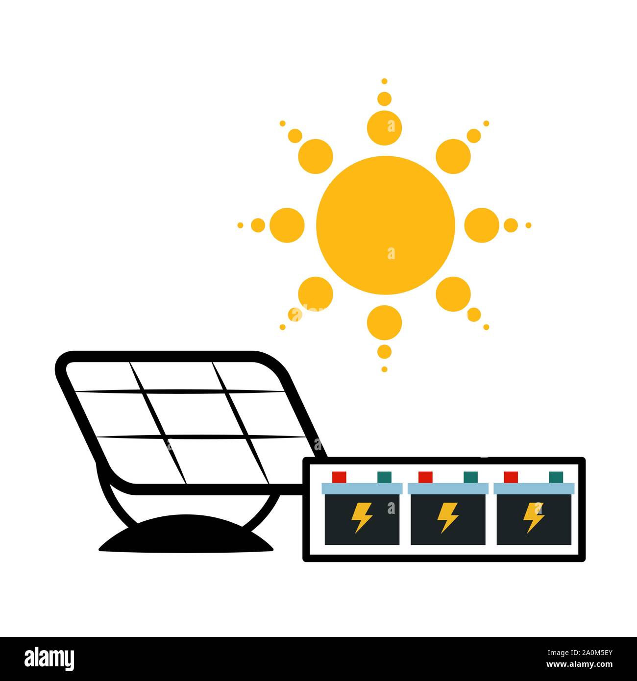 solar panel energy with recycling arrows vector illustration design ...