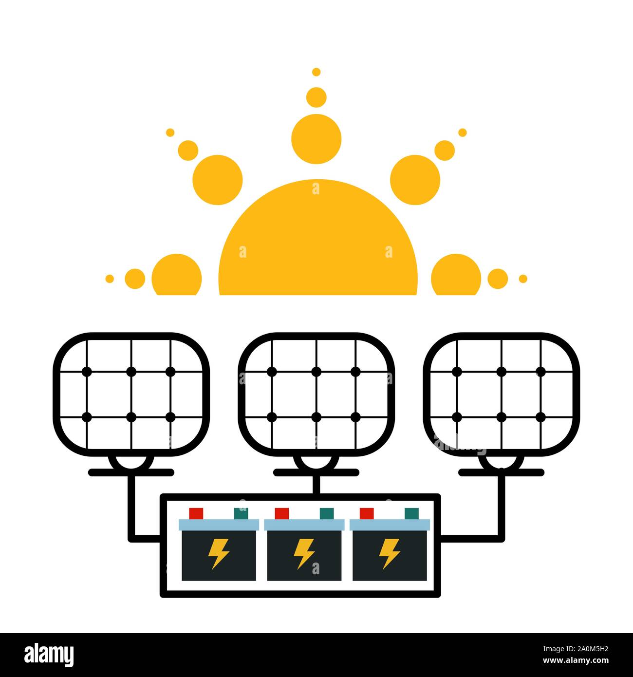 solar panel energy with recycling arrows vector illustration design ...
