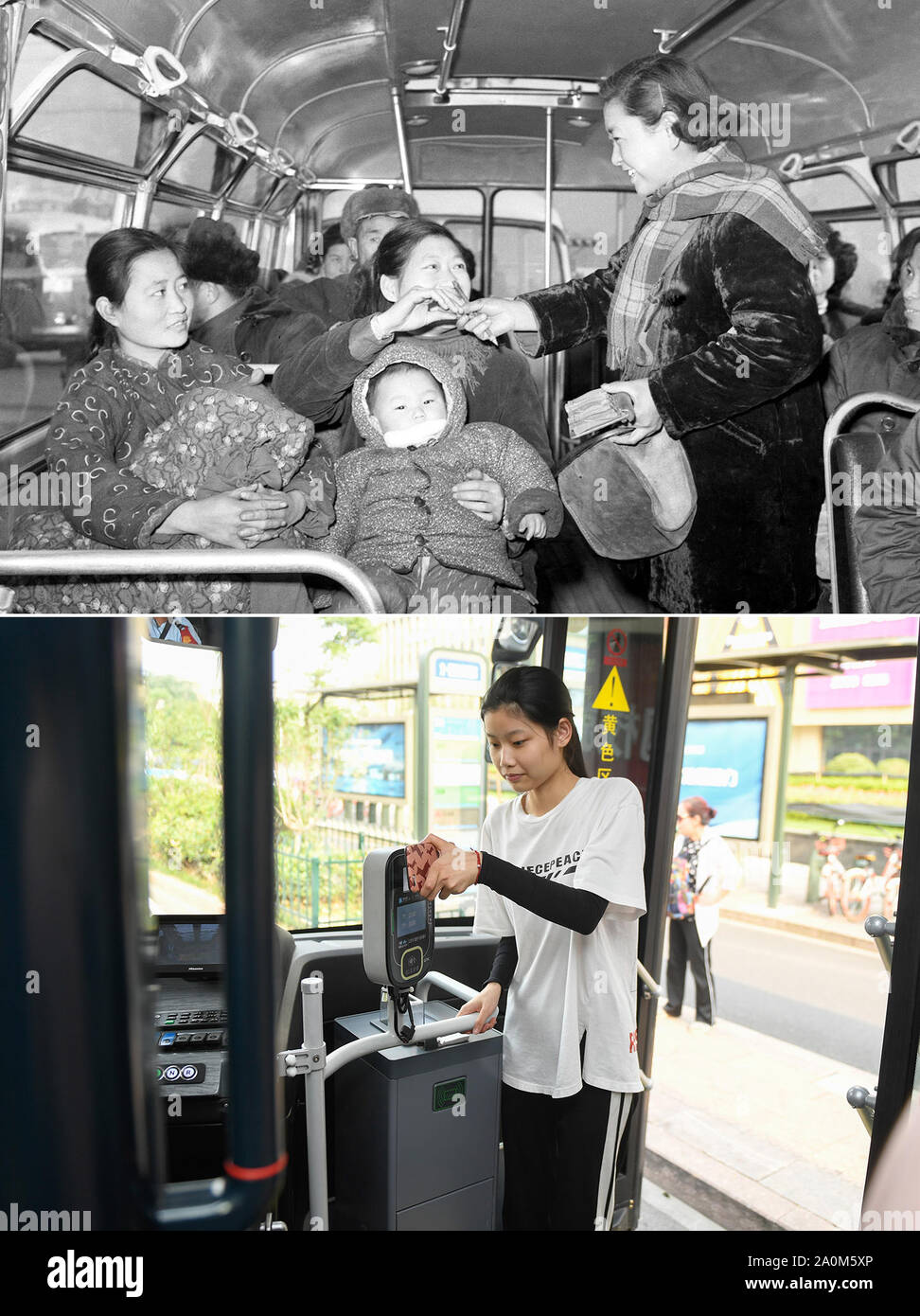 (190921) -- BEIJING, Sept. 21, 2019 (Xinhua) -- Top: File photo taken ...