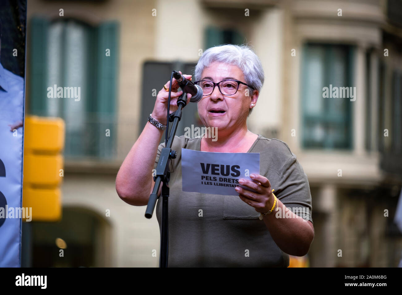 Barcelona, Spain. 20th Sep, 2019. Neus Cuixart, sister of Jordi Sànchez ...