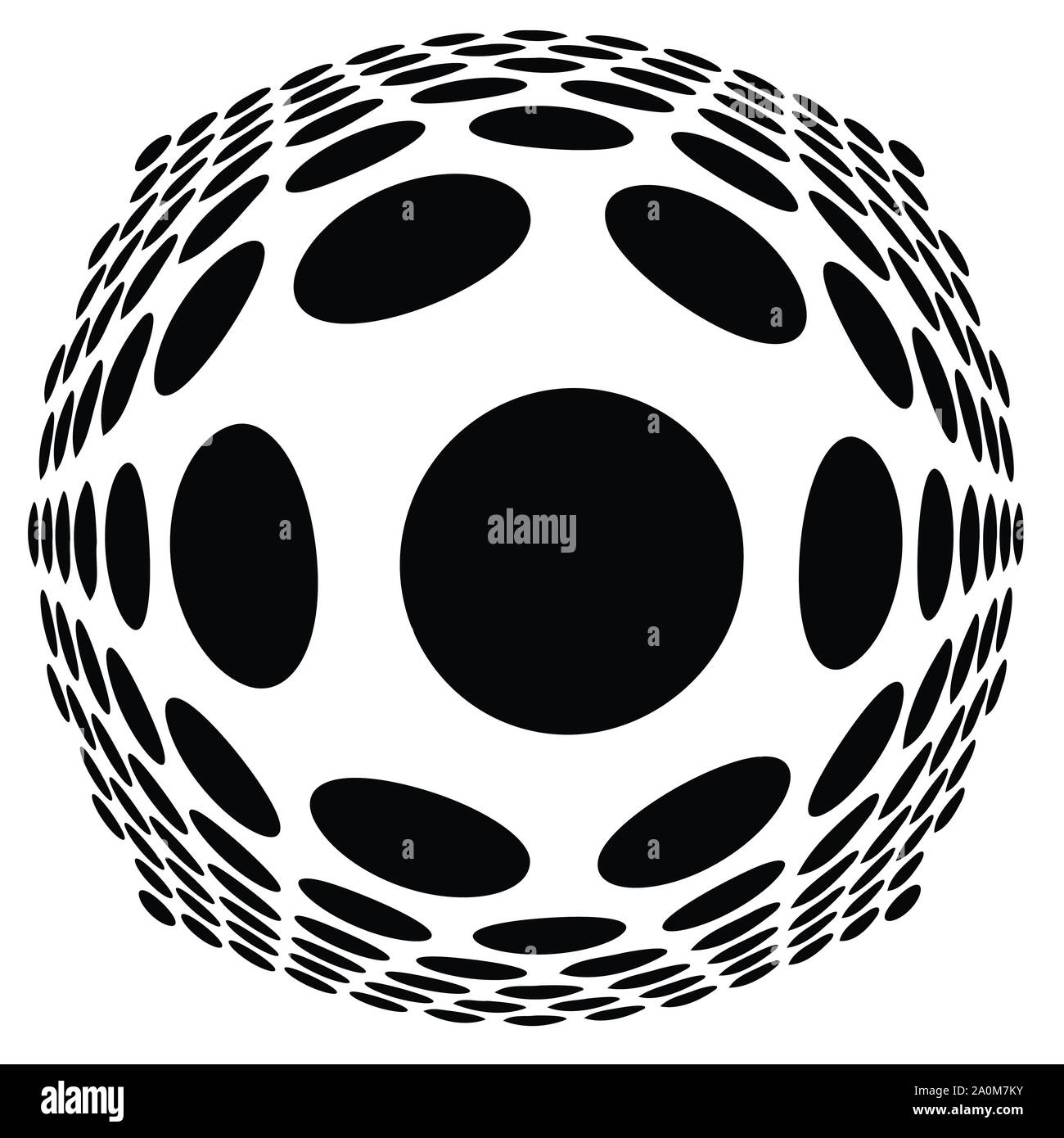 3D circular burst. Convex globe, sphere, orb distort. Inflate design ...