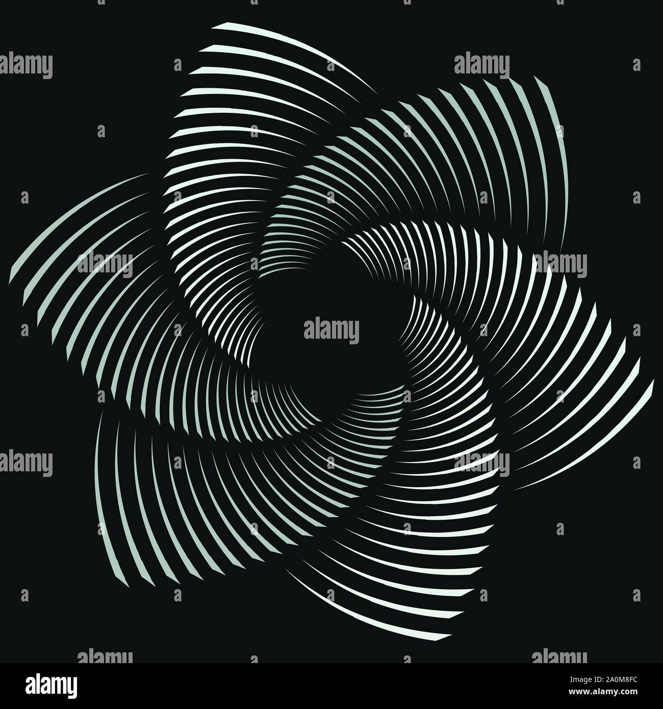 Abstract spiral, twist. Radial swirl, twirl curvy, wavy lines element ...