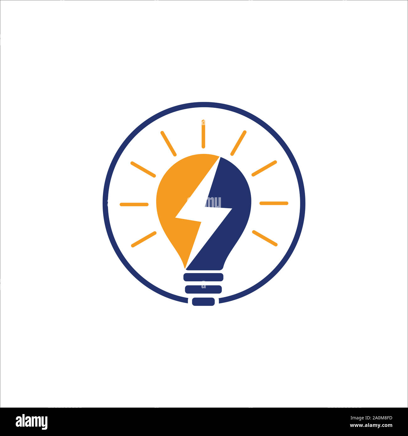 Modern light bulb icon with lightning bolt representing energy and ...