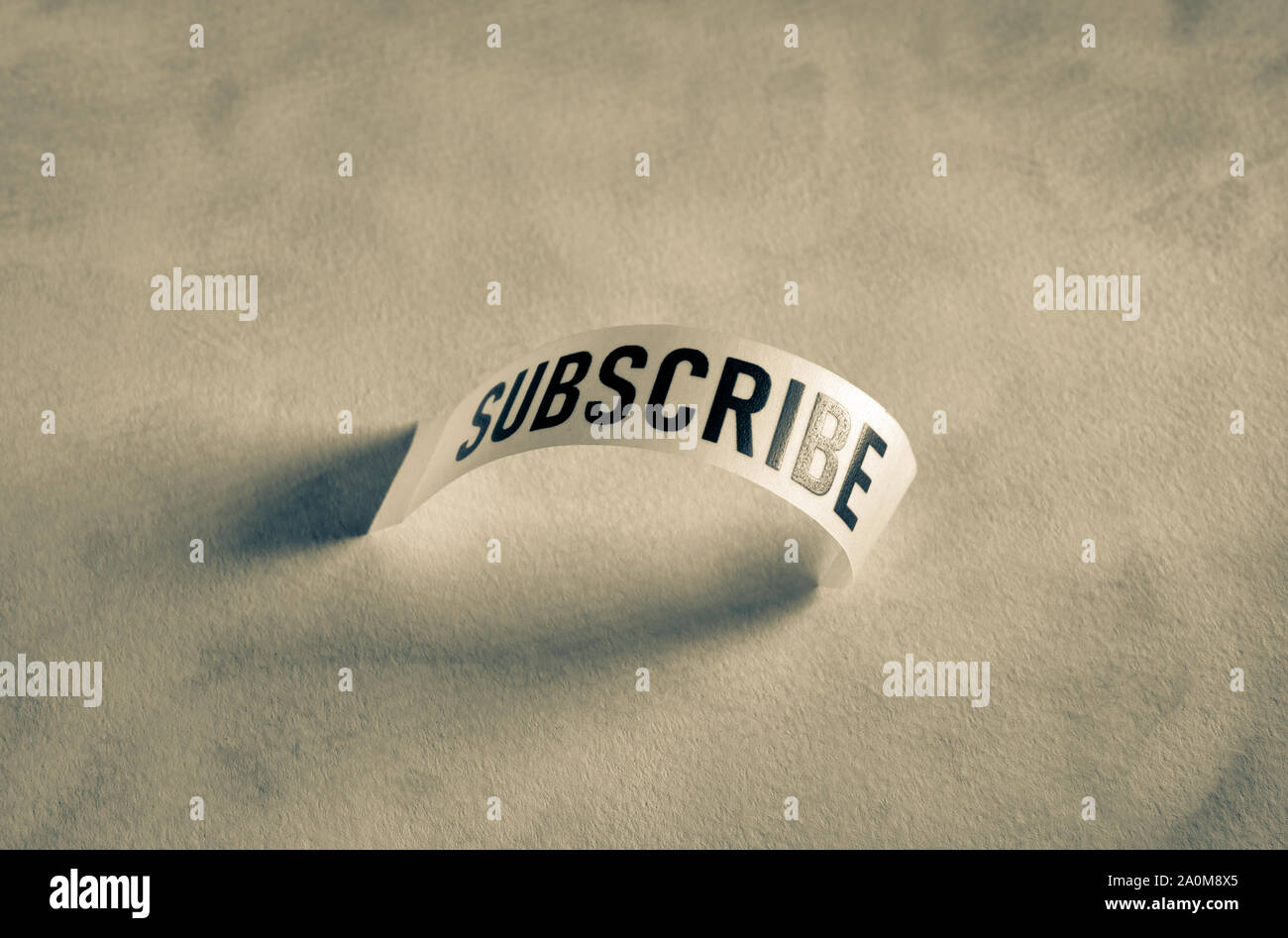 Close up of a subscribe label Stock Photo - Alamy