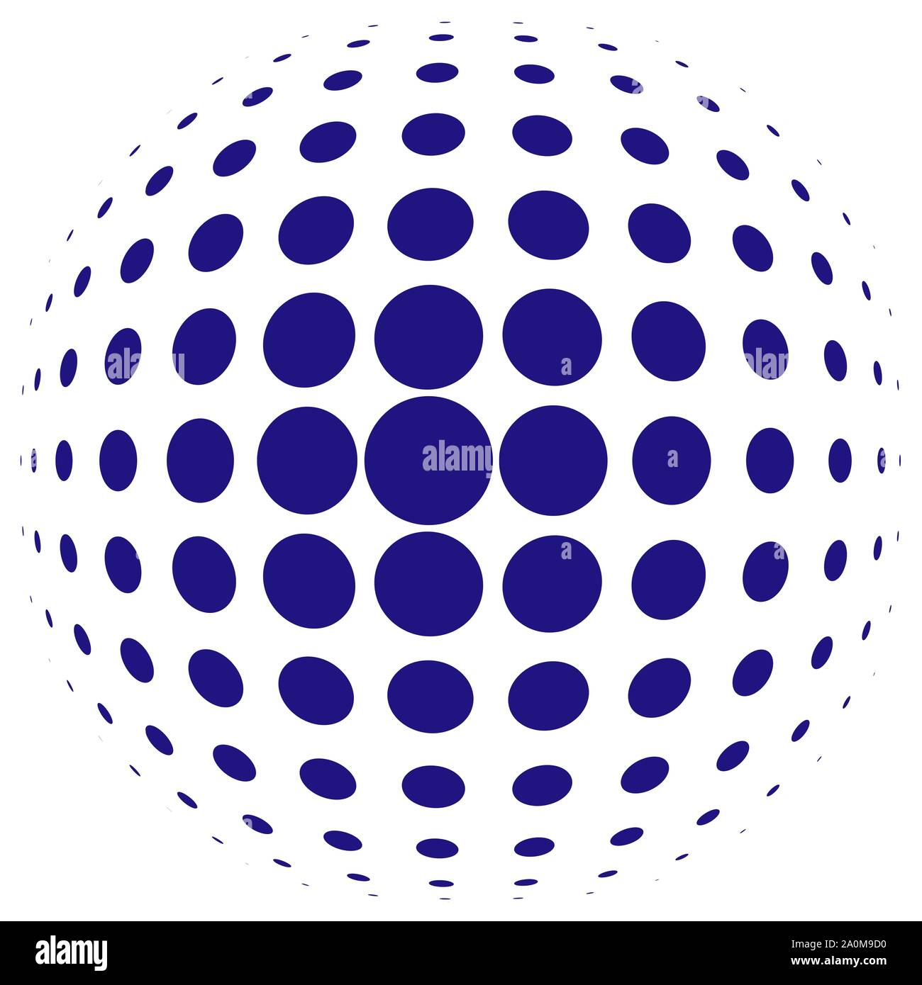 Half-tone dots, circles, dotted element. Sphere, orb or globe ...