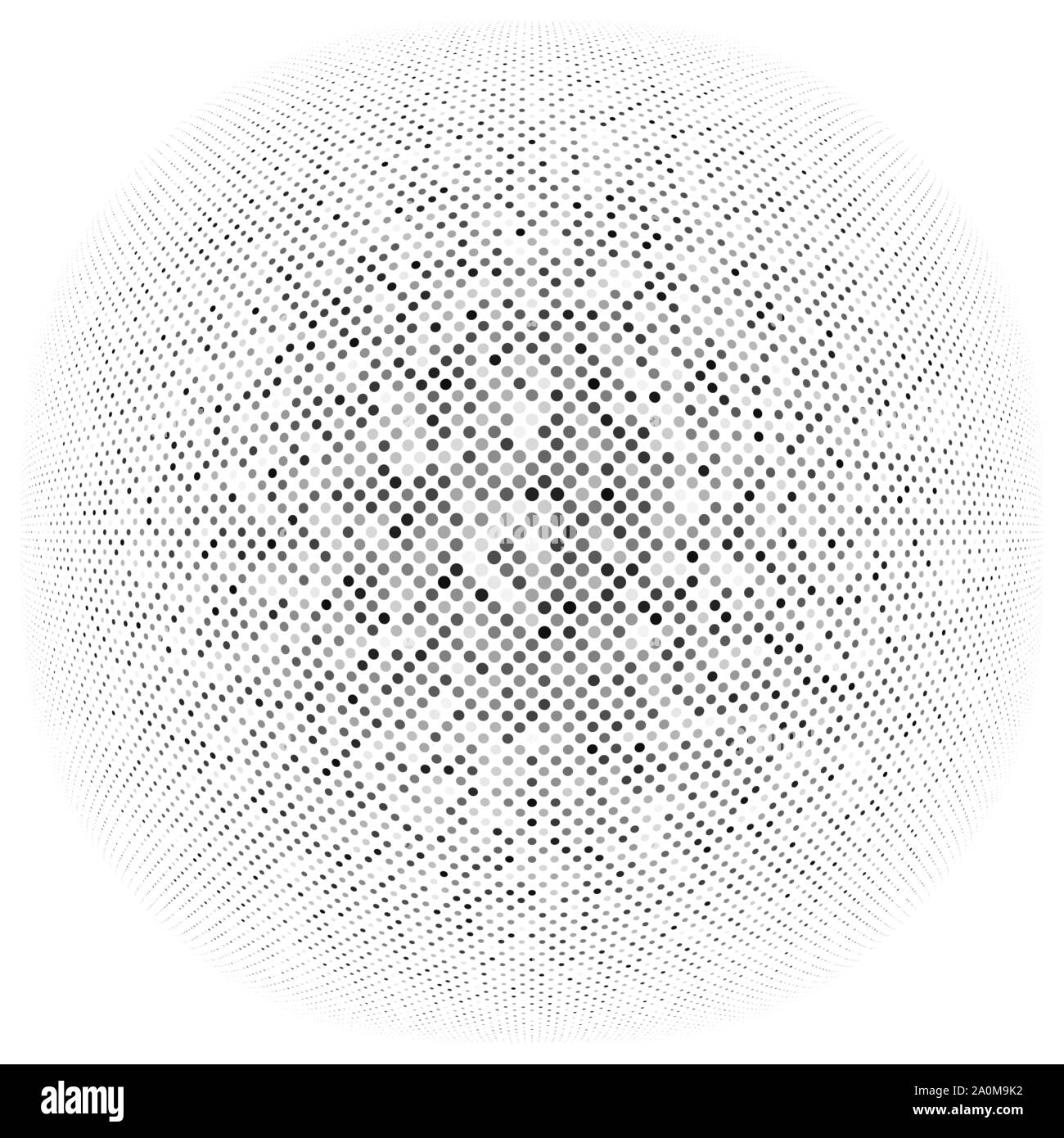 Half-tone dots, circles, dotted element. Sphere, orb or globe ...