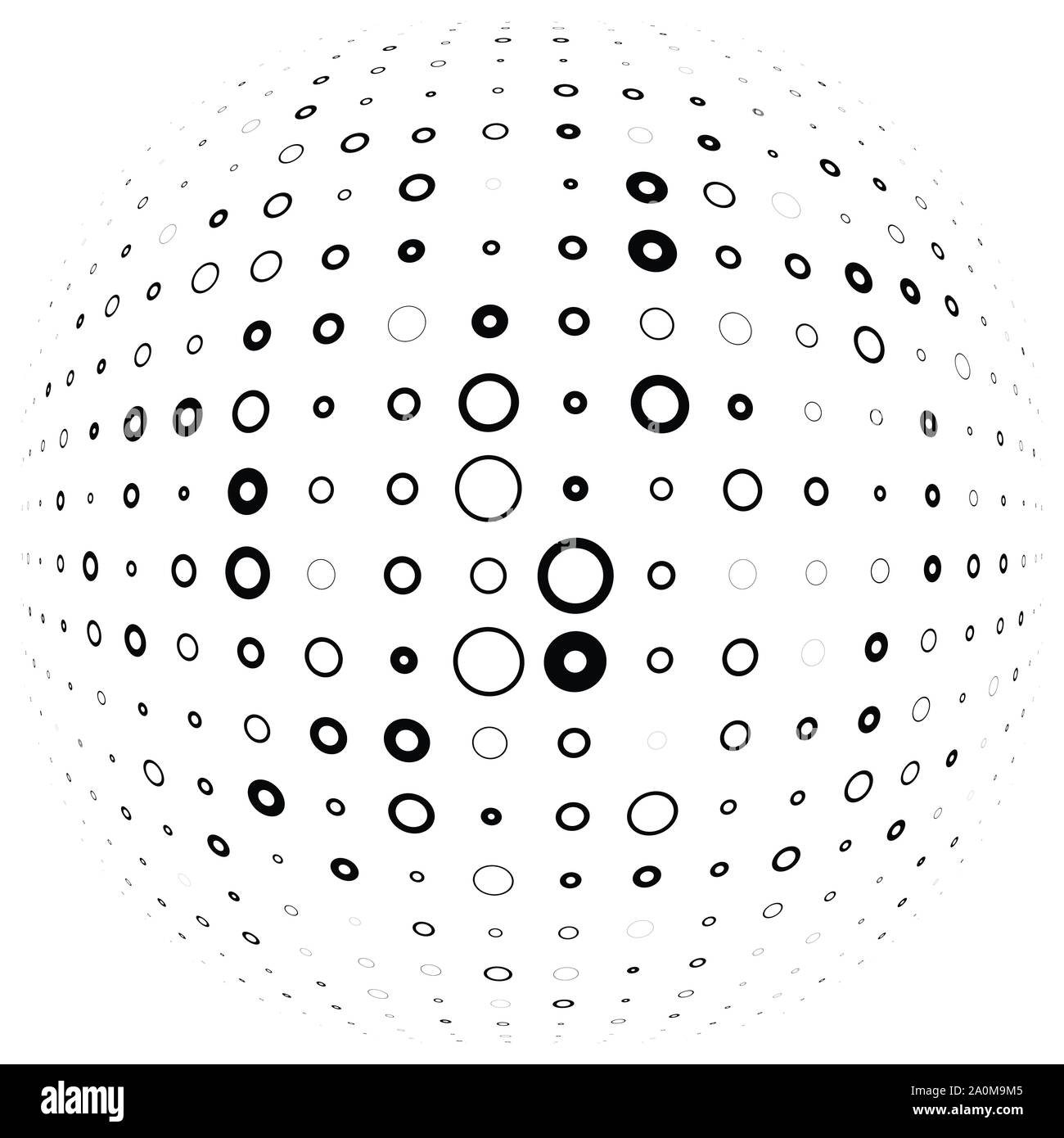 Half-tone dots, circles, dotted element. Sphere, orb or globe ...