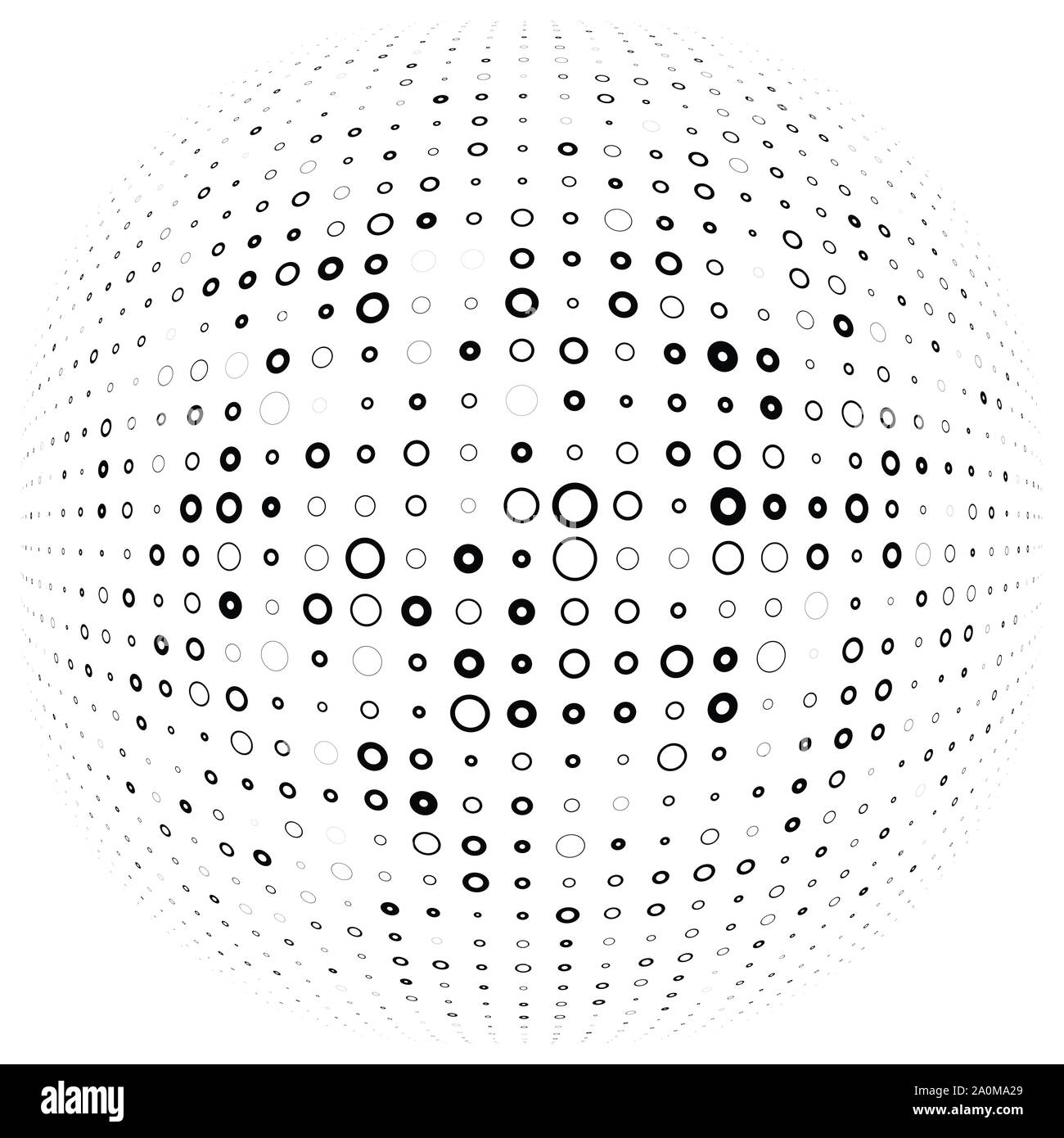 Half-tone dots, circles, dotted element. Sphere, orb or globe ...