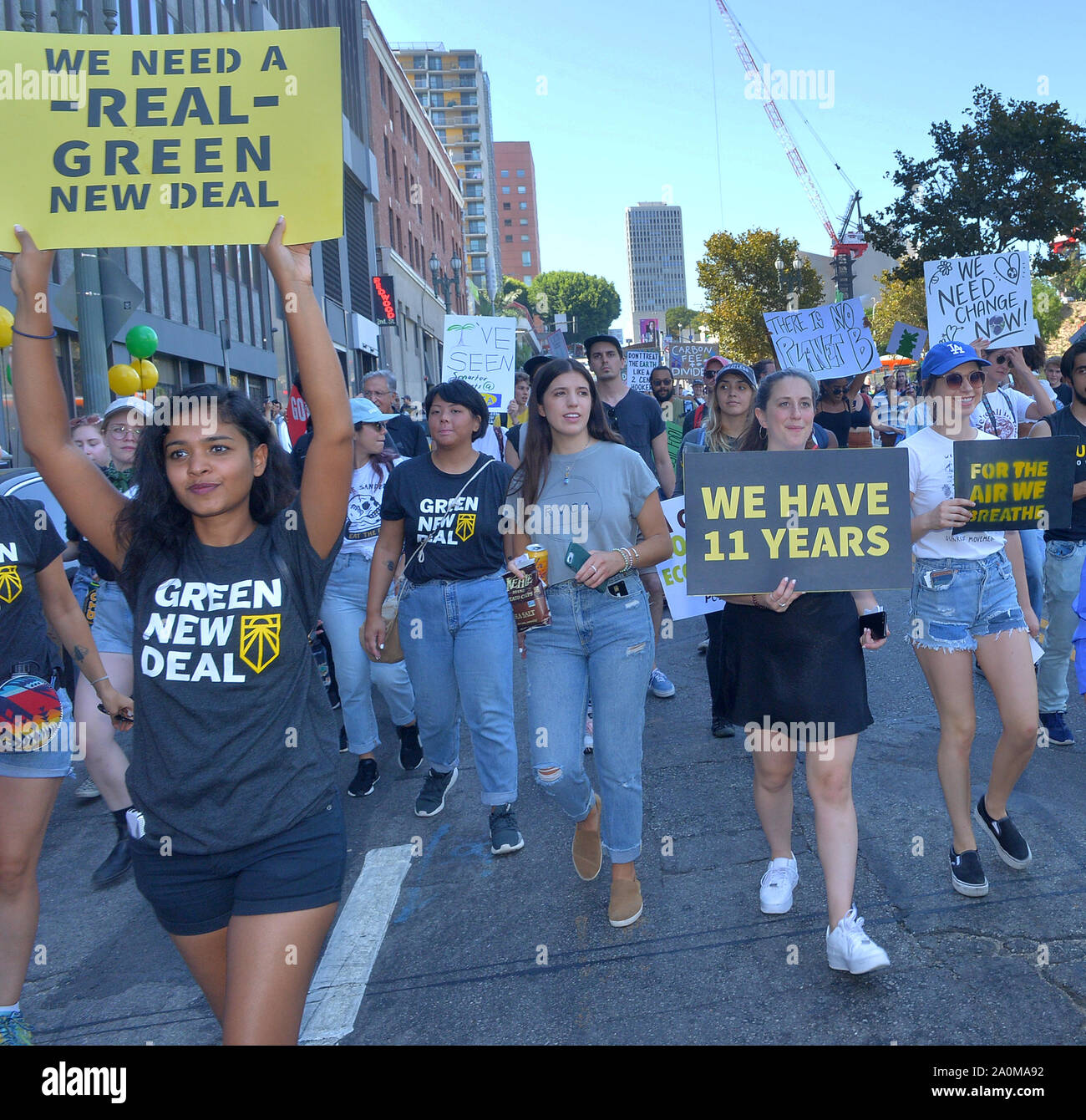 Los Angeles, United States. 20th Sep, 2019. Hundreds march from ...