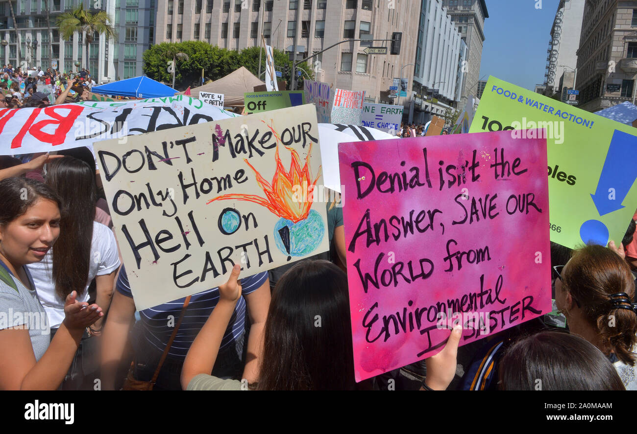 Los Angeles, United States. 20th Sep, 2019. Hundreds march from ...
