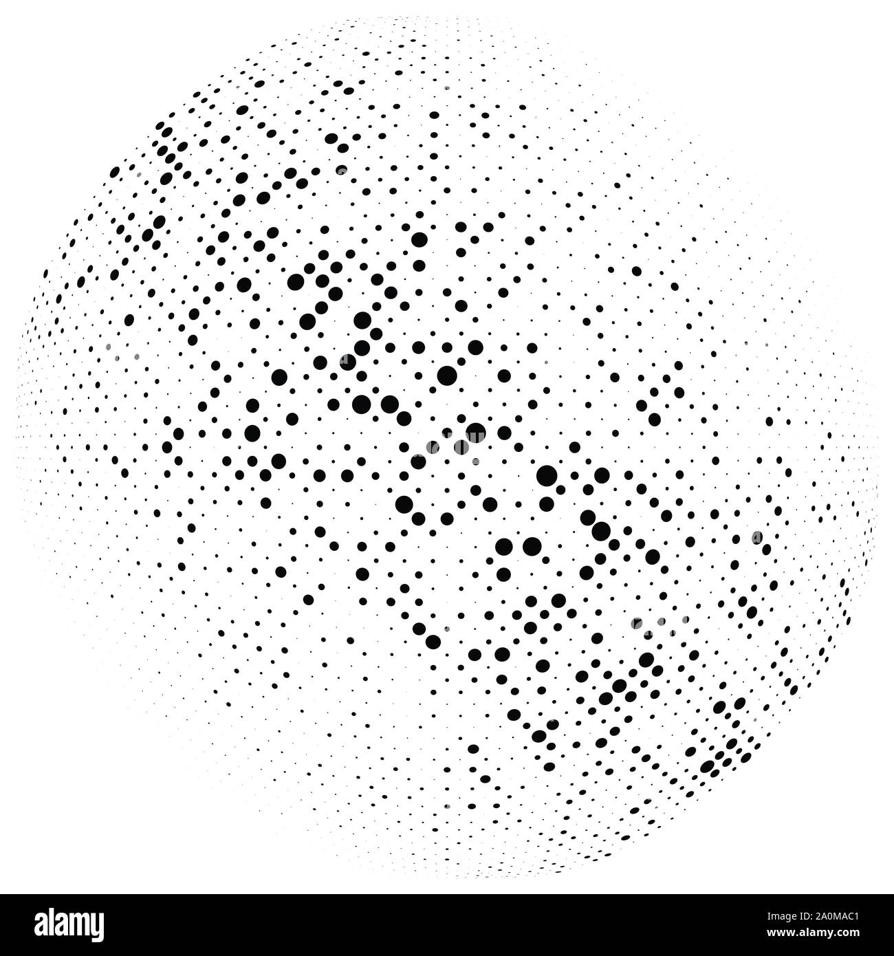 Half-tone dots. Dotted, circles pattern. Sphere, orb or globe ...