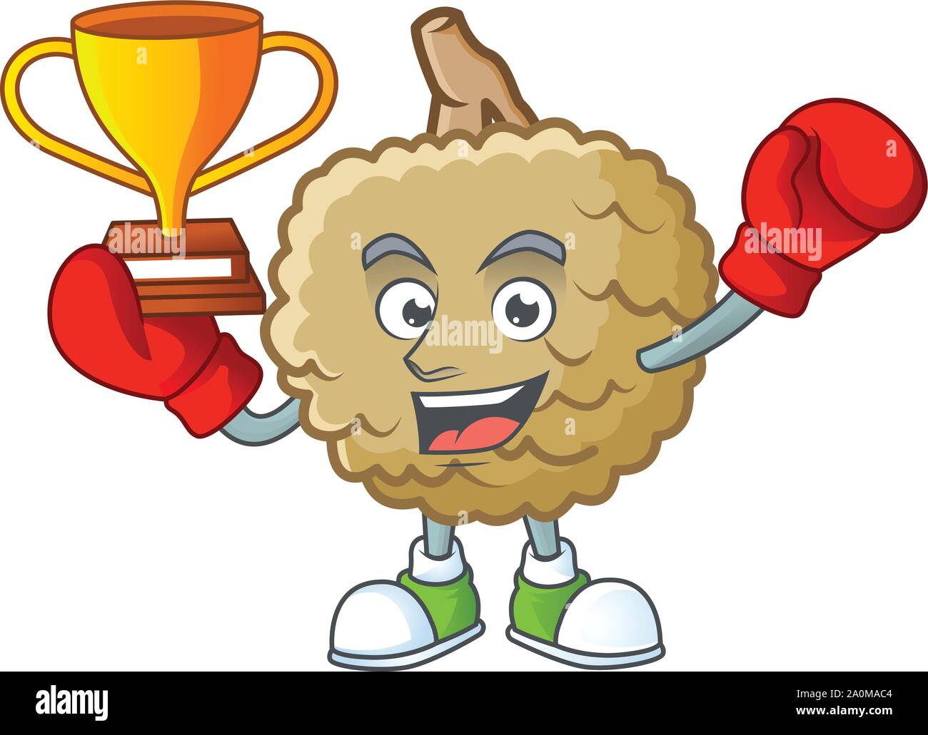 Boxing winner marolo fruit cartoon character mascot style Stock Vector ...